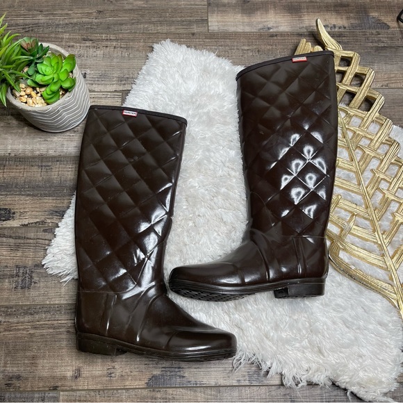 Hunter | Shoes | Hunter Regent Savoy Wellies Quilted Tall Rain Boots ...
